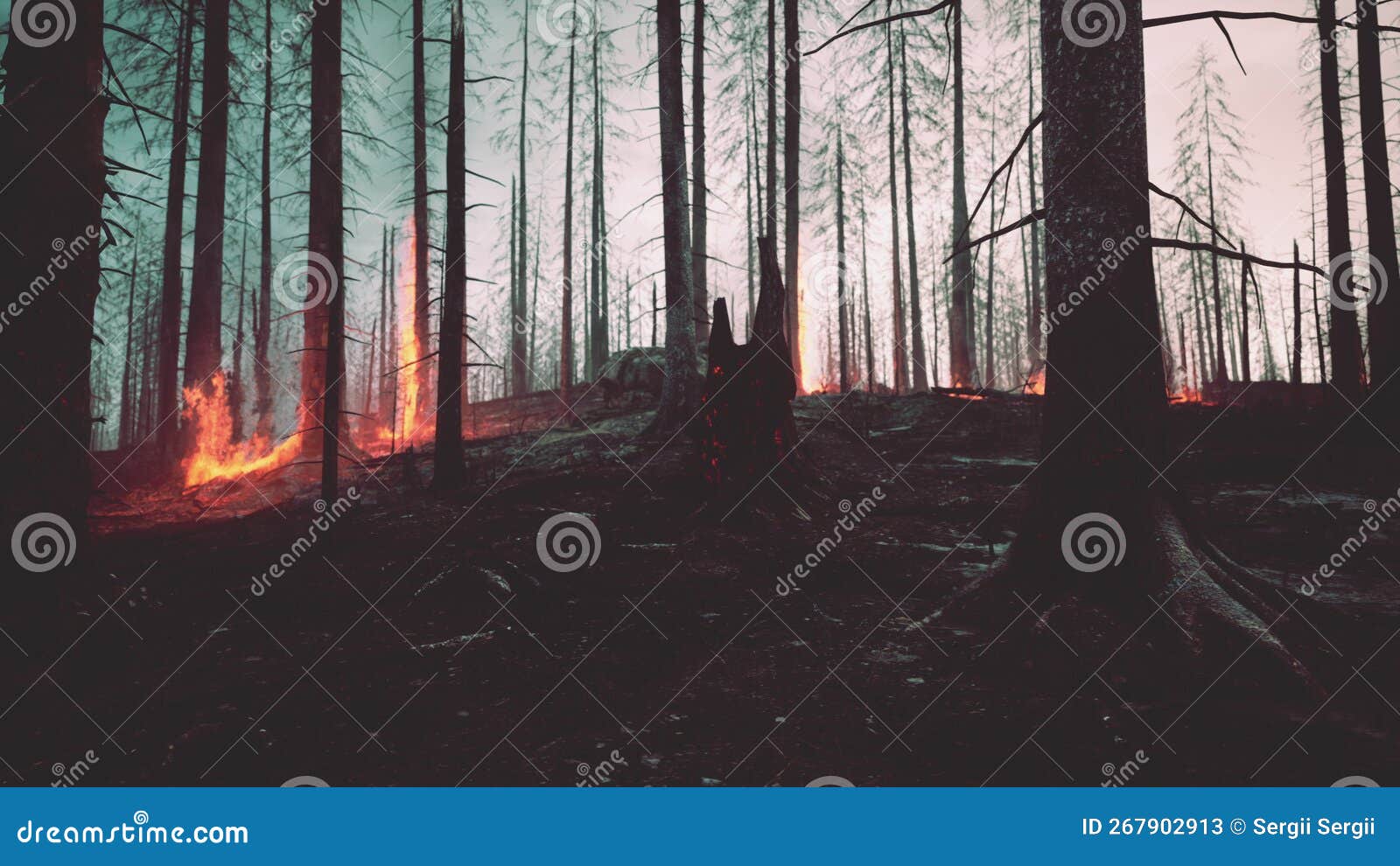 Rain Forest Fire Disaster is Burning Caused by Humans Stock Image ...