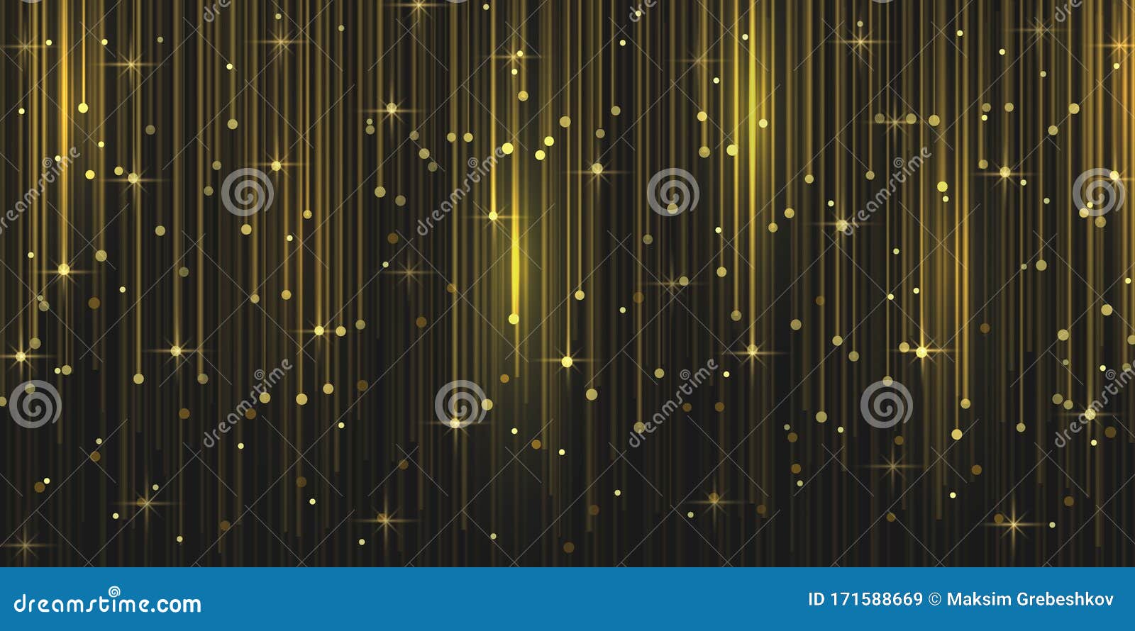 Rain Glitter Particles with Magic Light Sparks Falling Stock Image ...