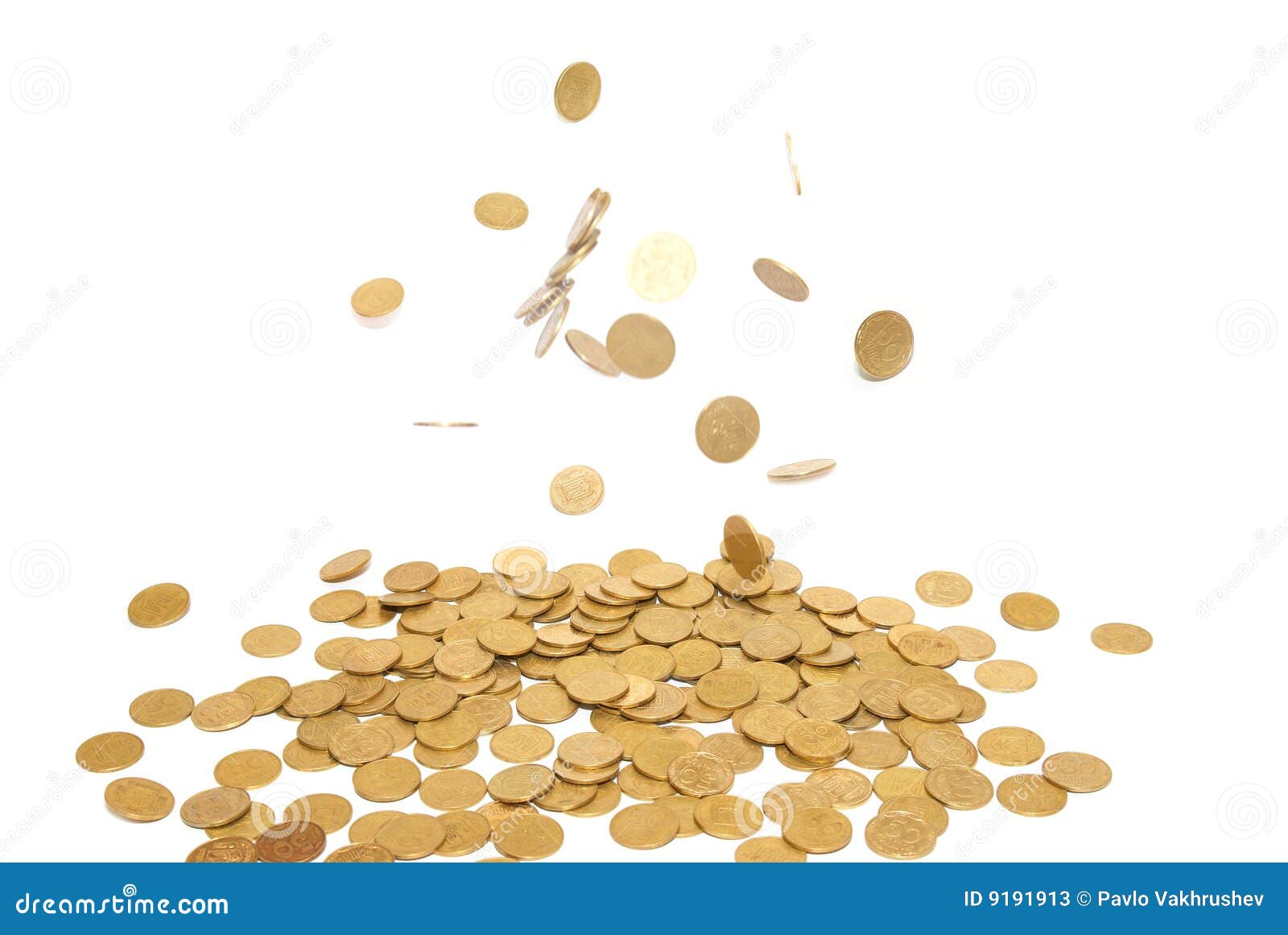 Rain of golden coins stock image. Image of interest, cash - 9191913