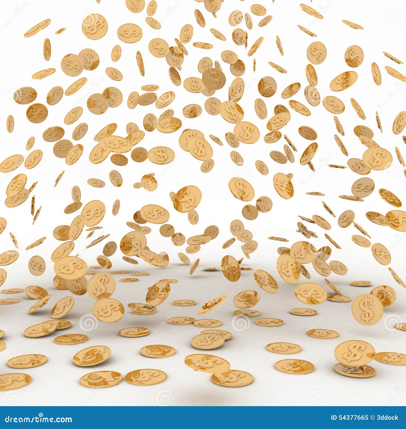 Rain from the golden coins stock illustration. Illustration of falls ...