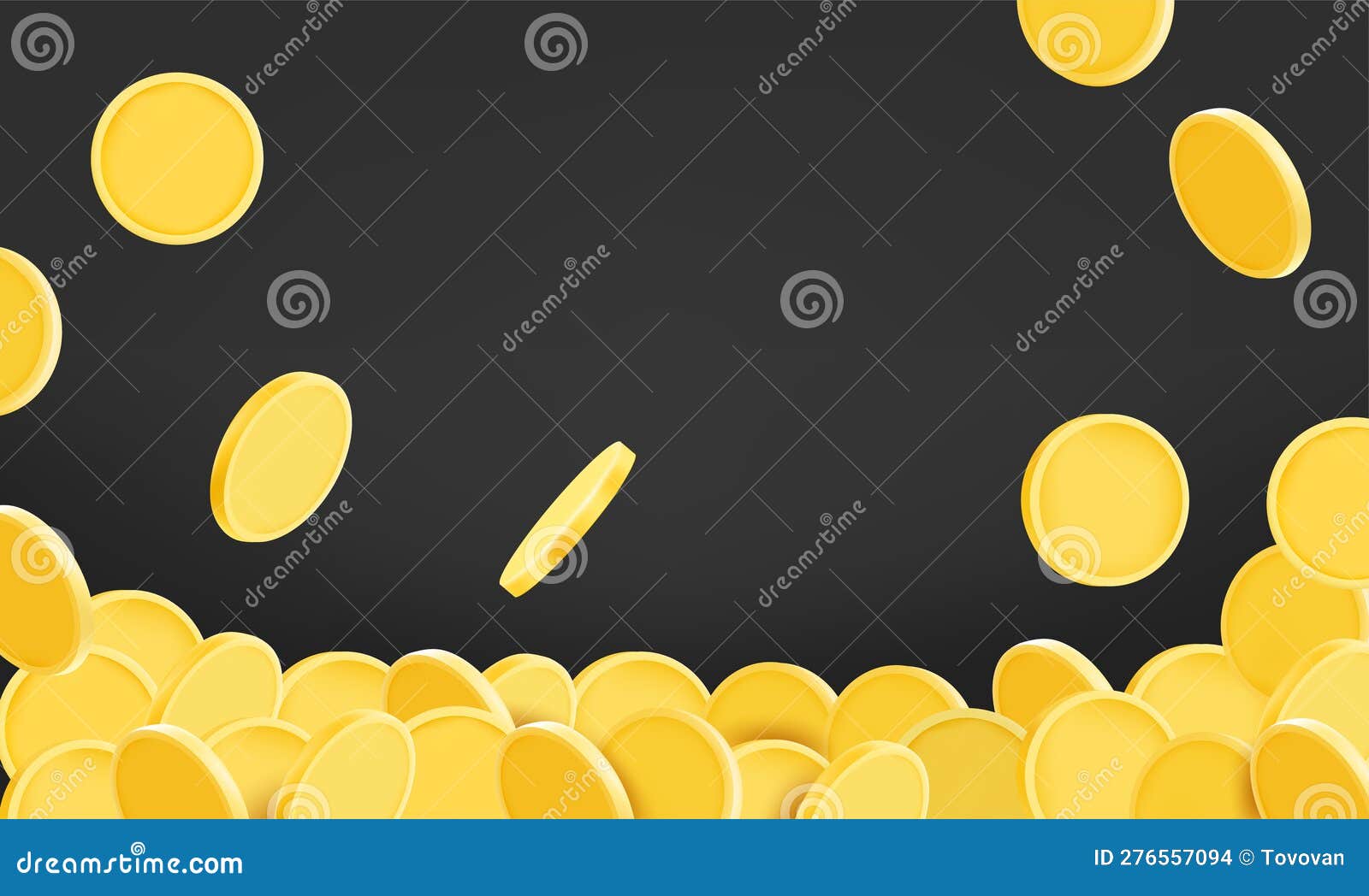 Rain of Golden Coins. 3d Vector Illustration Stock Vector ...