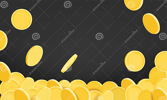Rain of Golden Coins. 3d Vector Illustration Stock Vector ...