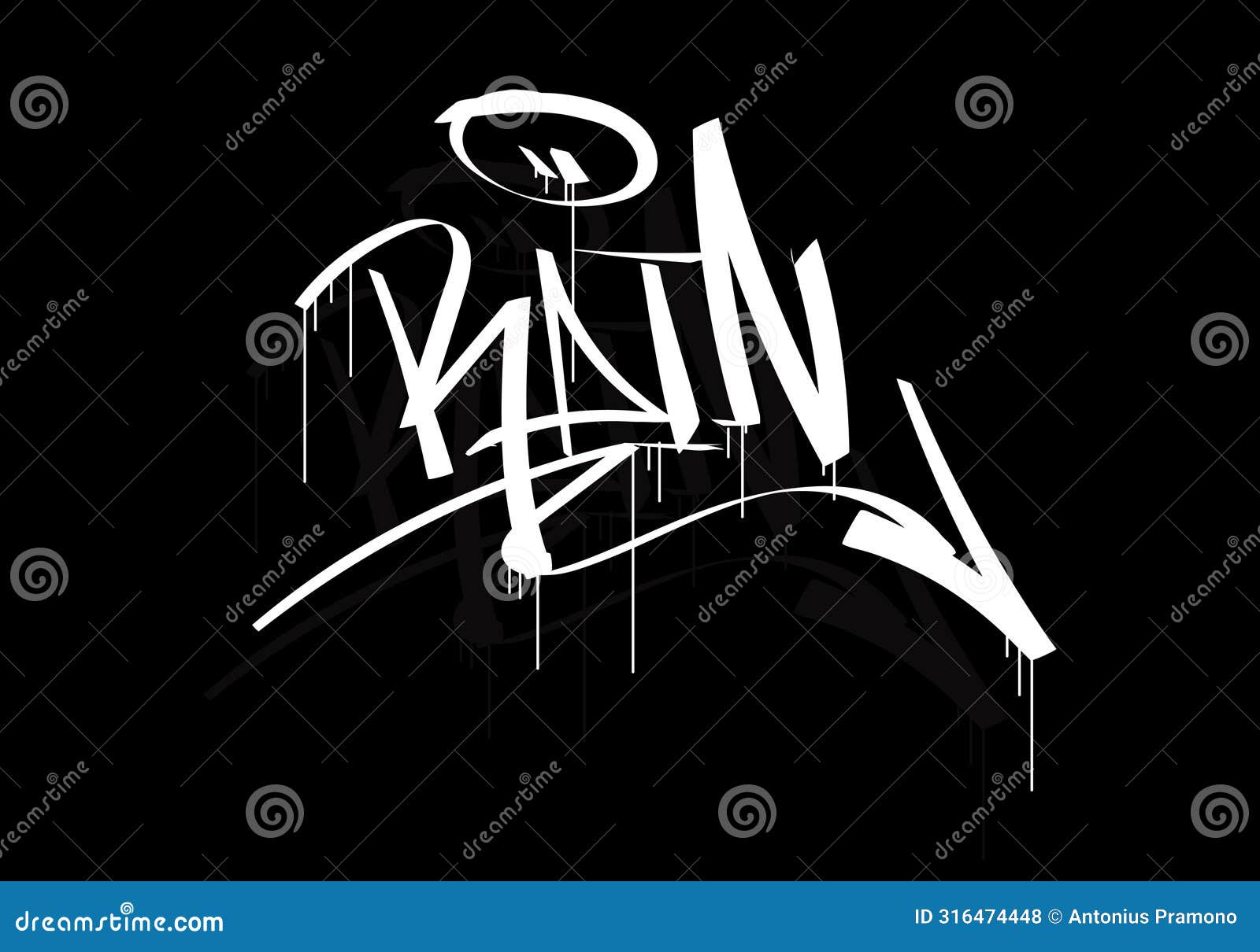 RAIN Graffiti Tag Style Design Stock Illustration - Illustration of ...