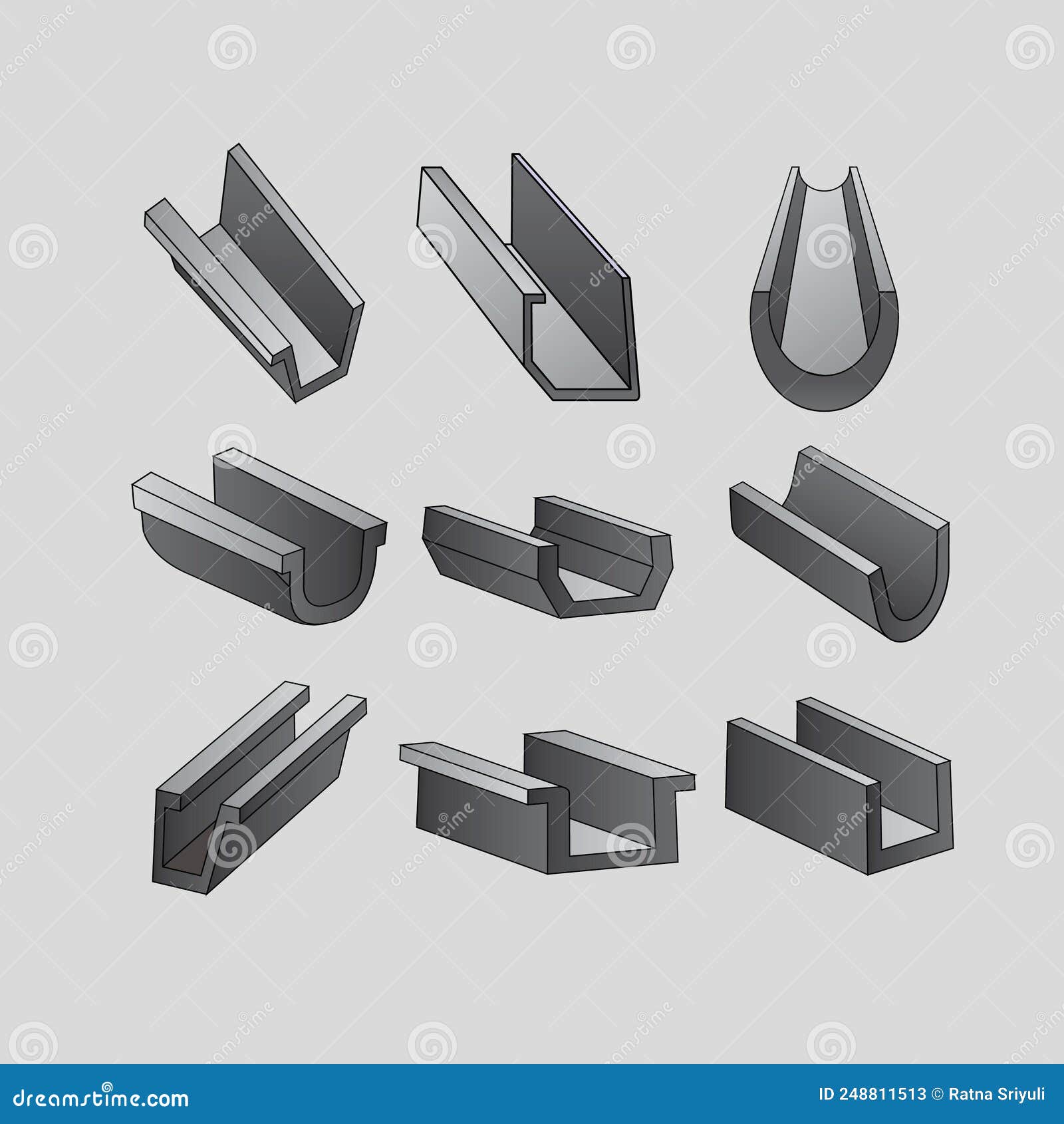 Rain Gutter Design Vector Set Stock Vector - Illustration of exterior ...
