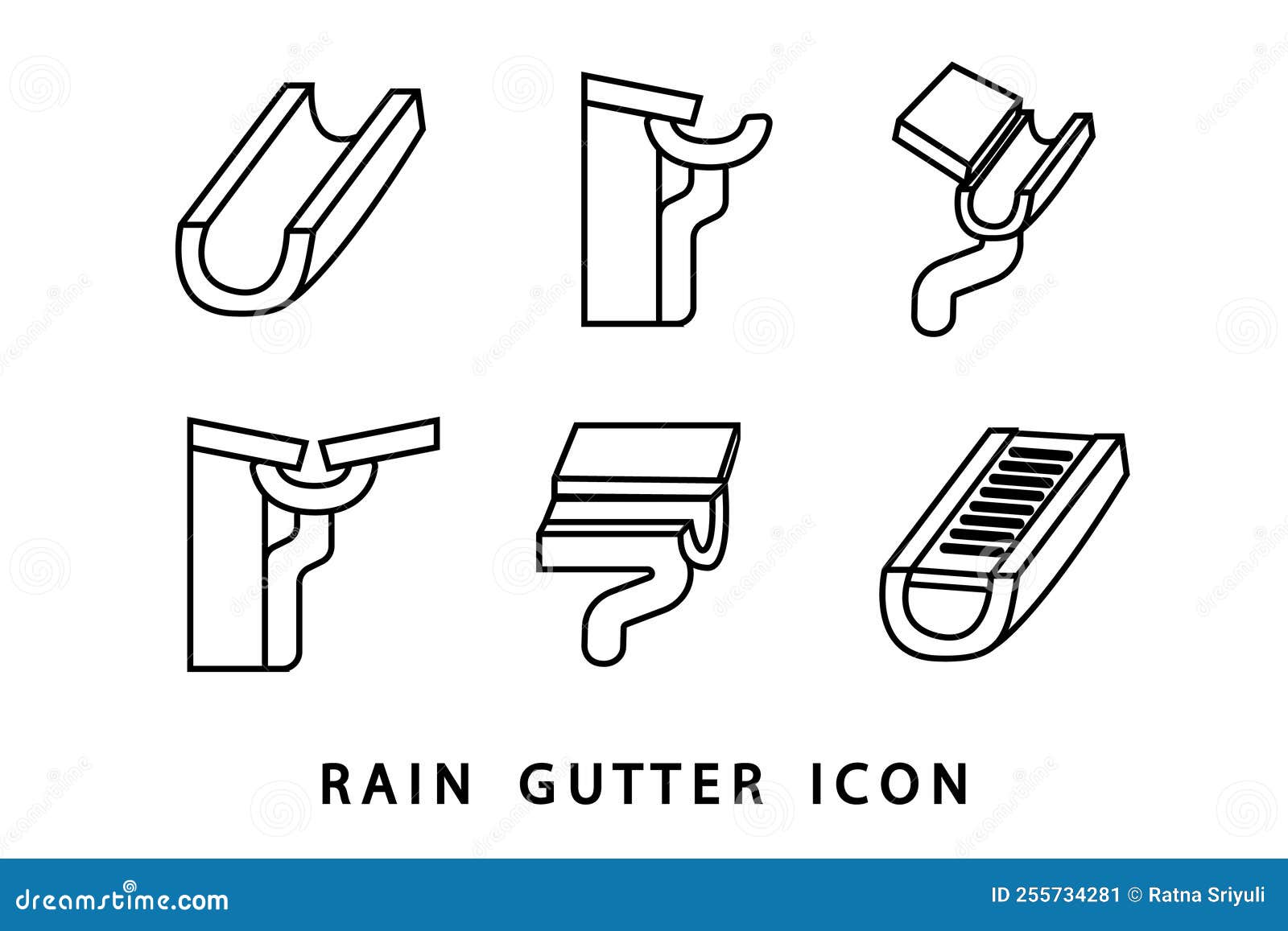 Rain Gutter Design Vector Flat Isolated Illustration Stock Vector ...