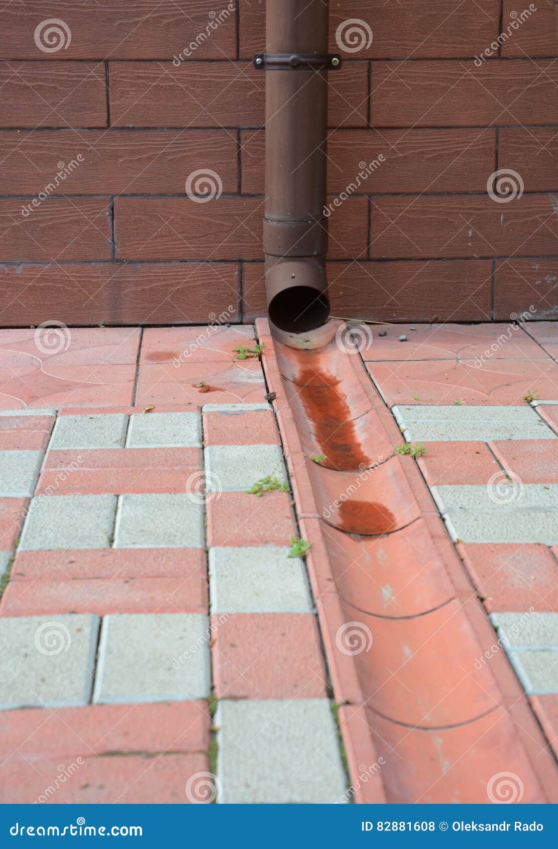 Rain Gutter Downspout Pipe for Roof Runoff with Open Water Drainage in ...