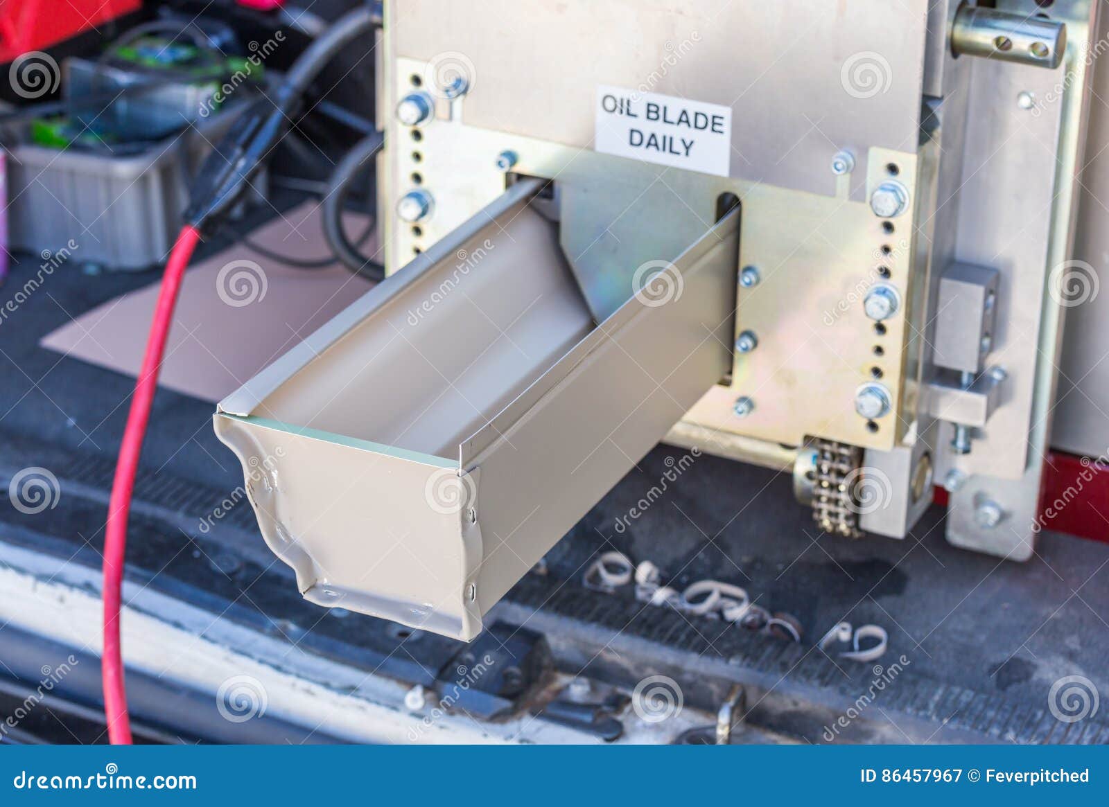 Rain Gutter Feeding through Seamless Shaping Machine Stock Image ...
