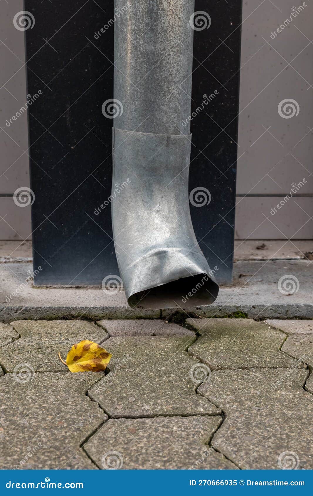 Rain Gutter in Front of a House Wall Stock Image - Image of pipeline ...