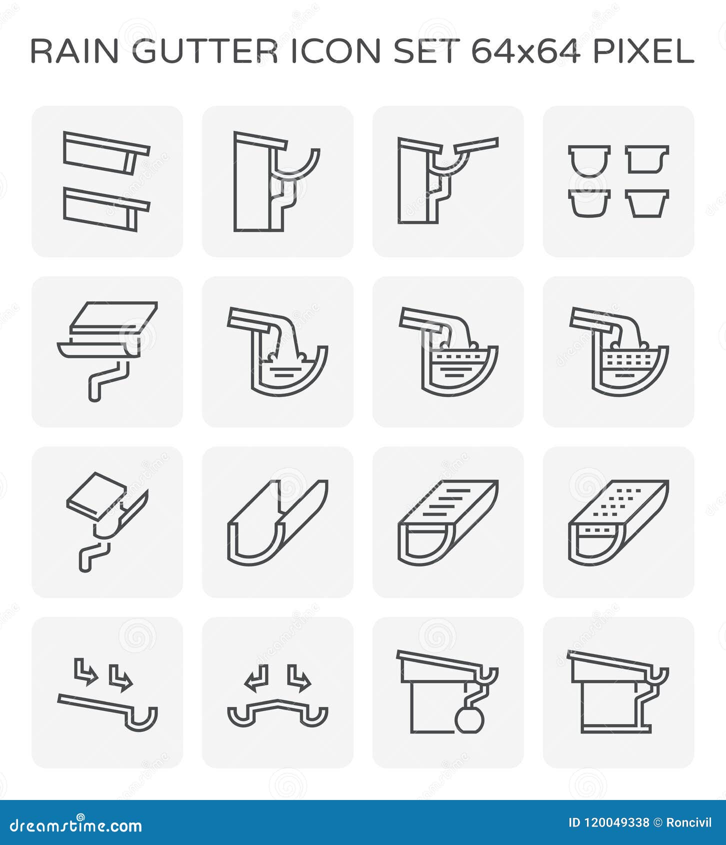 Rain gutter icon stock vector. Illustration of gutter - 120049338
