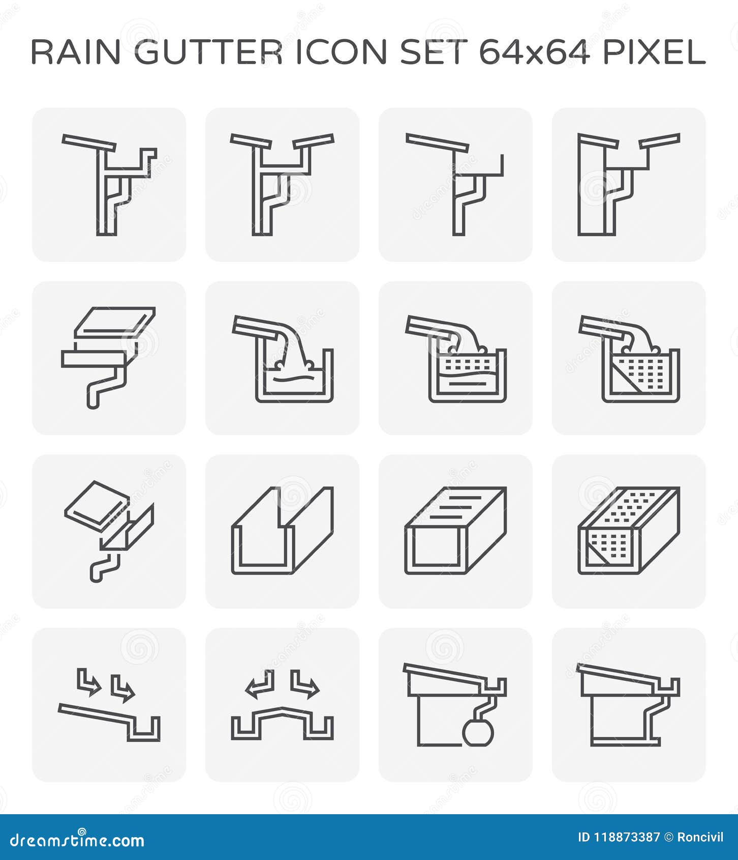 Rain gutter icon stock vector. Illustration of gutter - 118873387