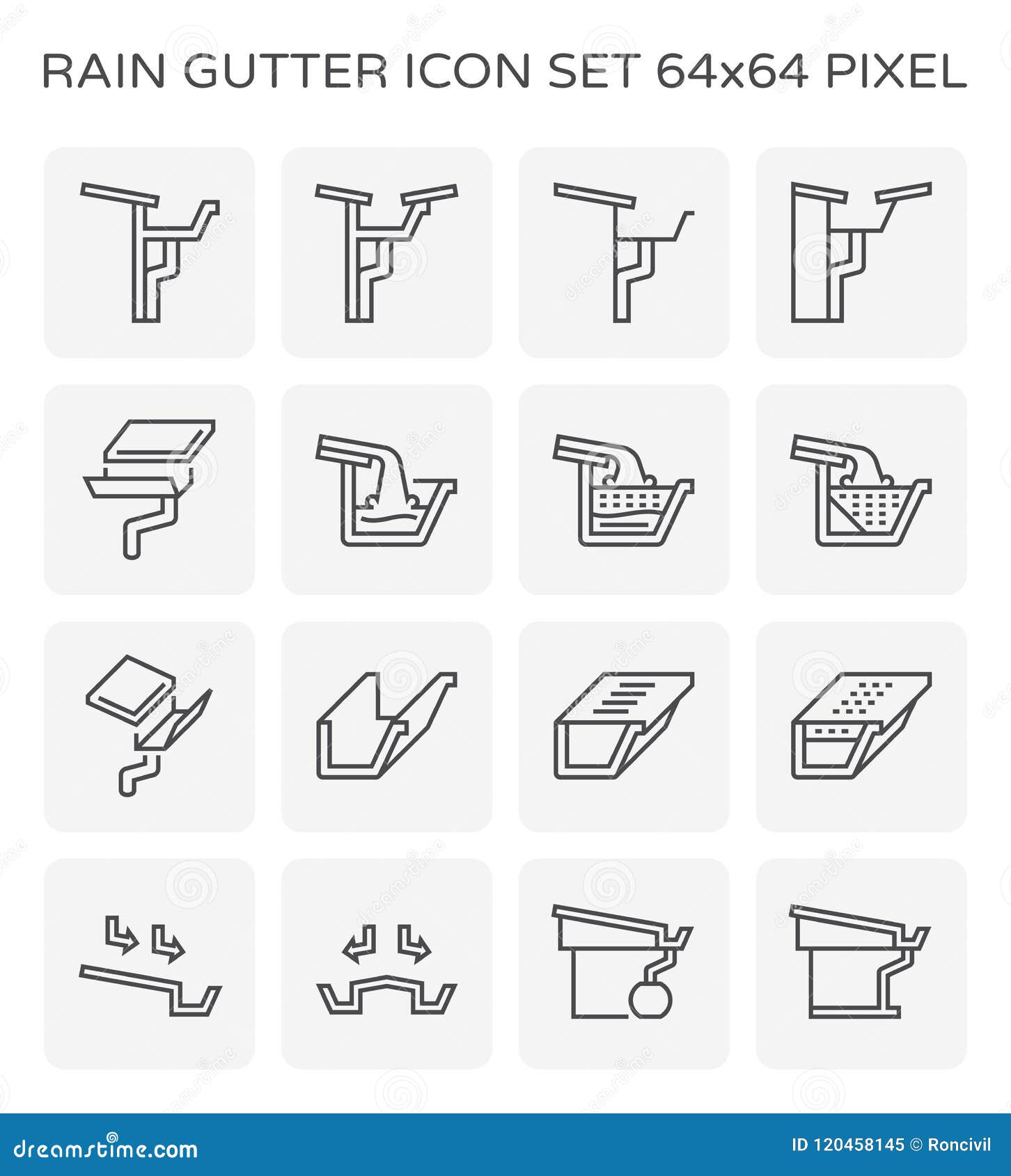 Rain gutter icon stock vector. Illustration of clean - 120458145