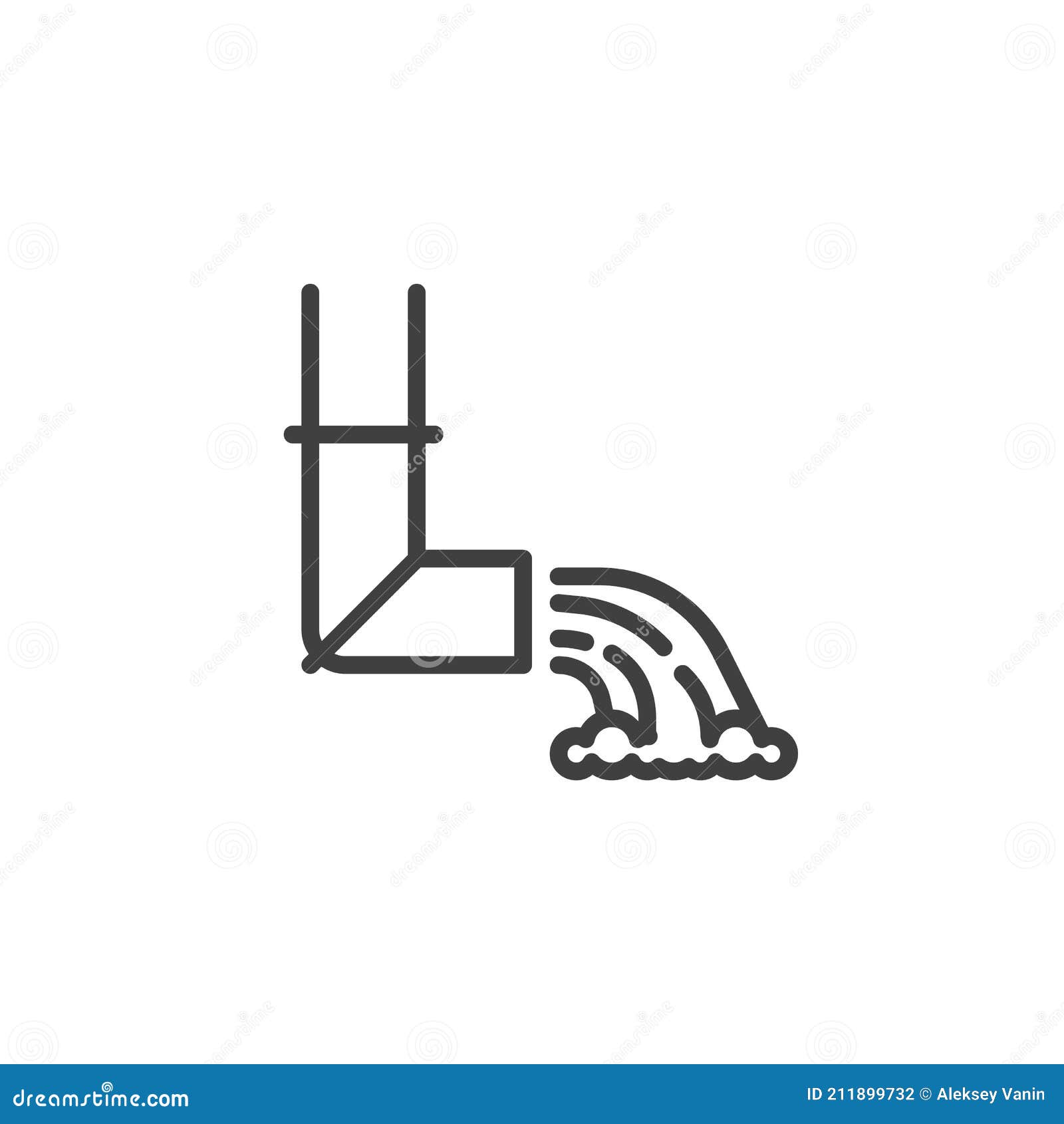 Rain gutter line icon stock vector. Illustration of vector - 211899732