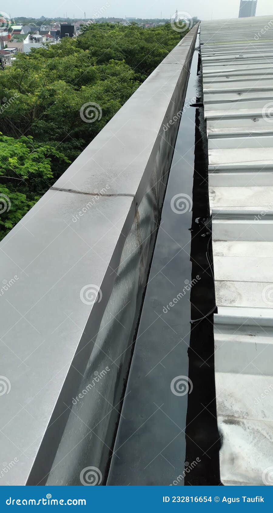 Rain Gutter Seen from Above Stock Photo - Image of view, rain: 232816654