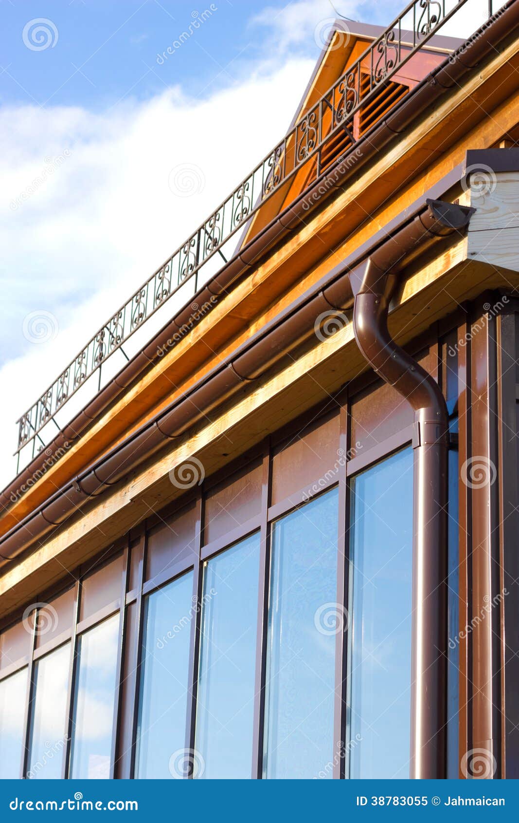 Rain gutter system stock image. Image of house, corner - 38783055