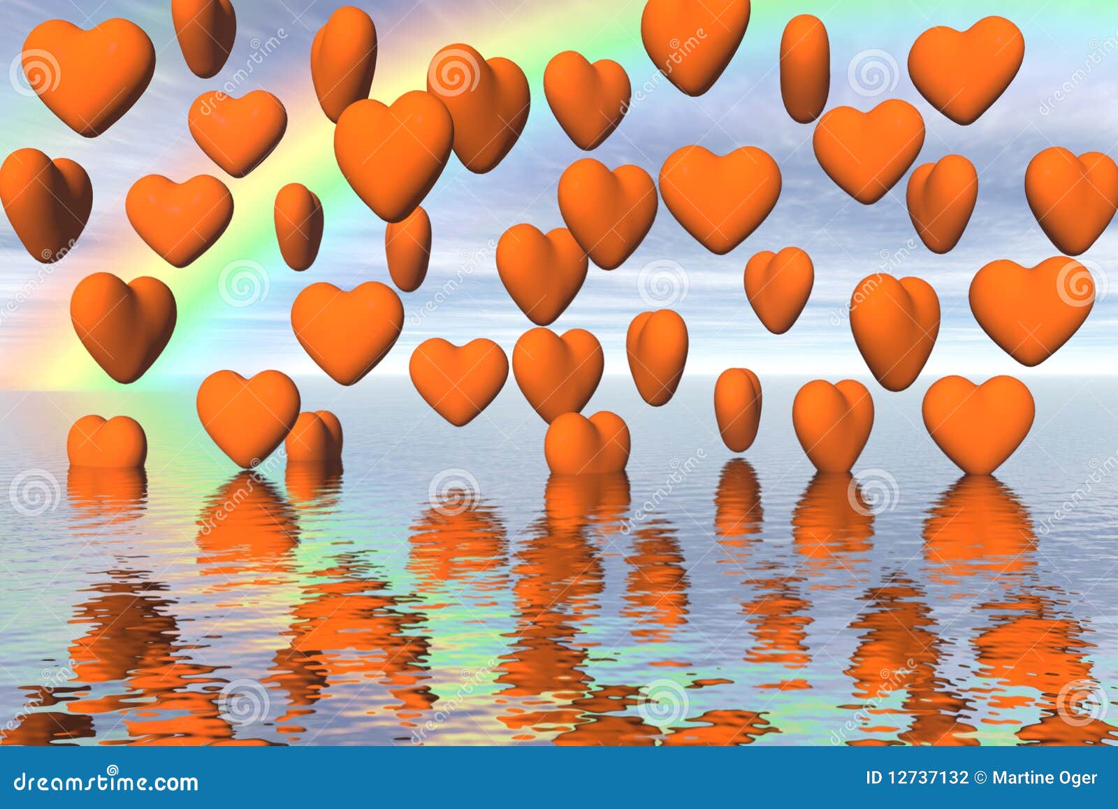 A rain of heart. stock illustration. Illustration of congratulations ...