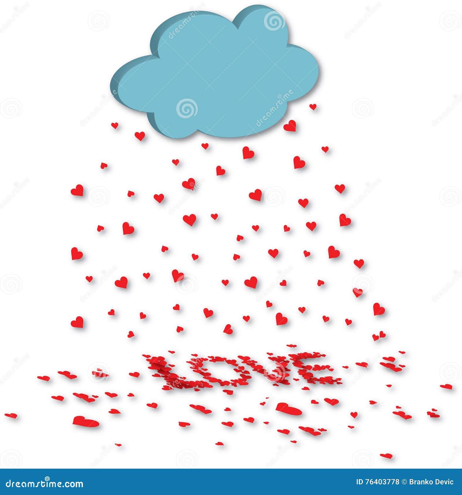 Rain of heart stock illustration. Illustration of hearts - 76403778