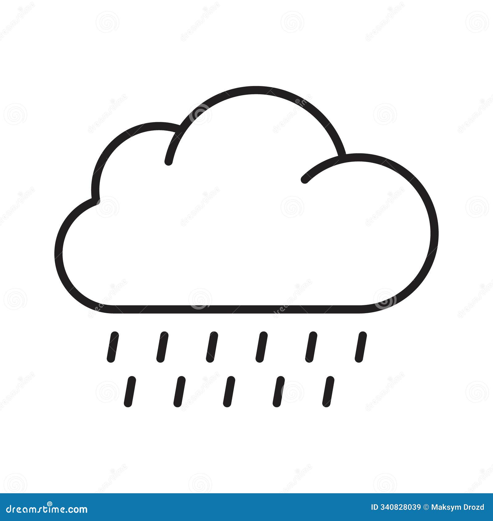 Rain Icon. Cloud Rain Line Icon Stock Vector - Illustration of simple ...