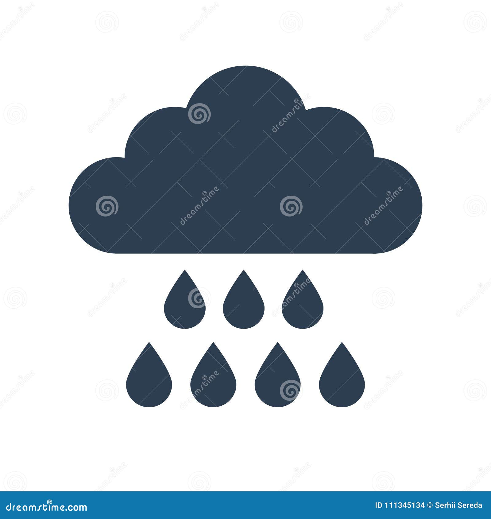 Rain Icon on White Background. Stock Illustration - Illustration of ...