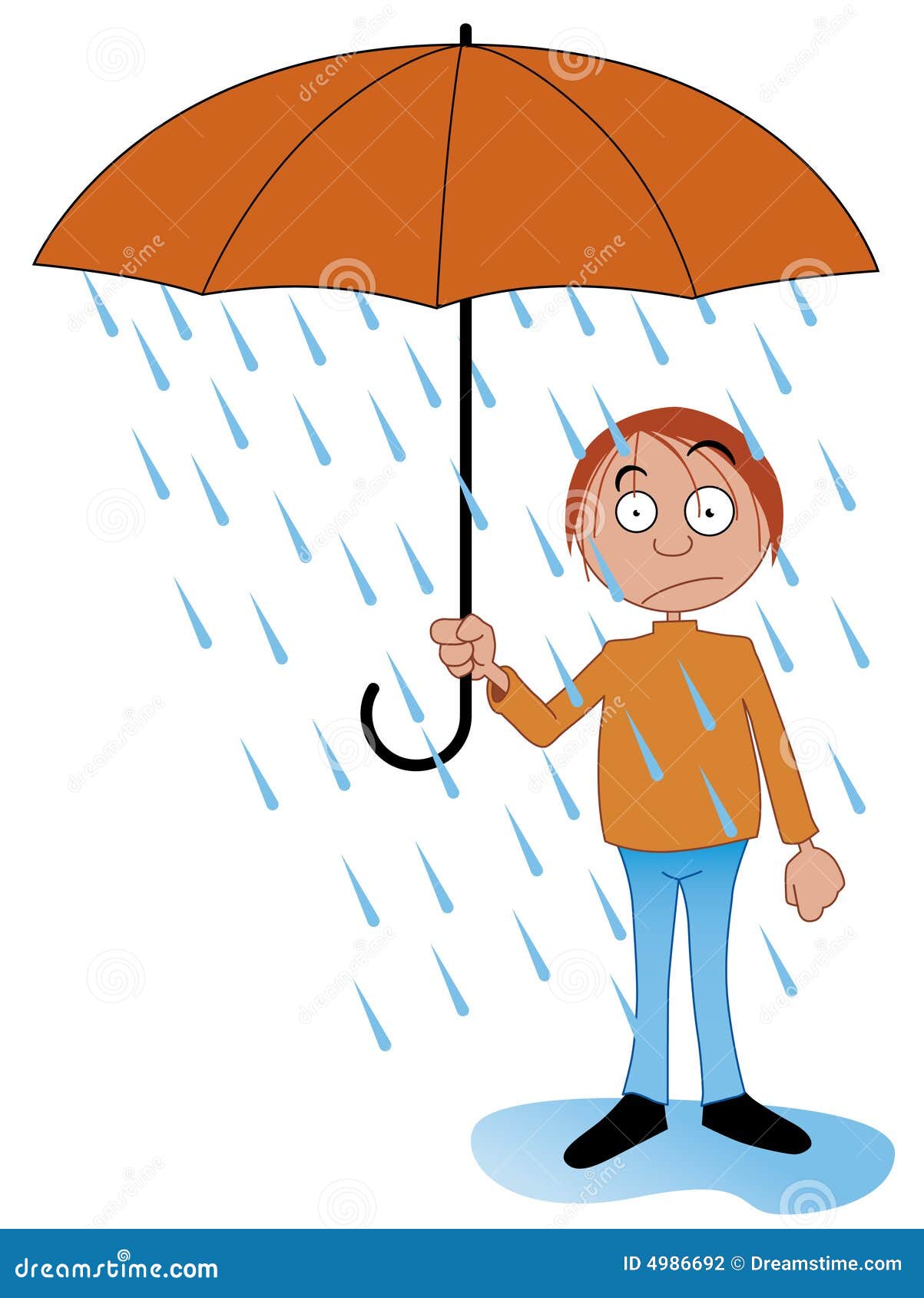 Rain inside the umbrella stock vector. Illustration of drop - 4986692
