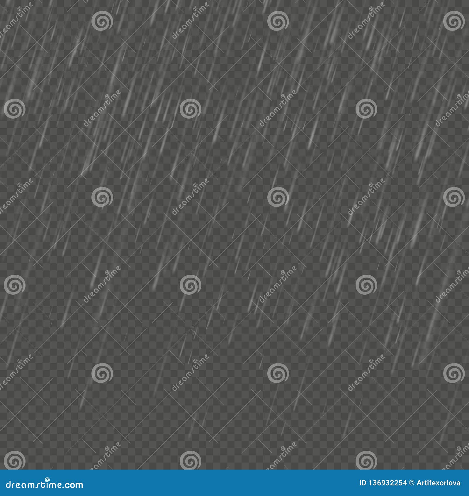 Rain Isolated Realistic Anglewise Effect. Transparent Nature Rainfall ...