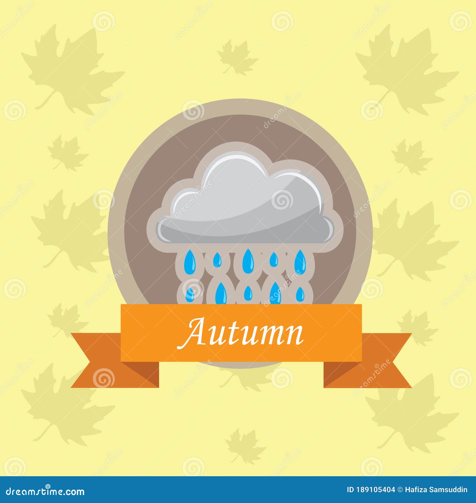 Rain Label. Vector Illustration Decorative Design Stock Vector ...