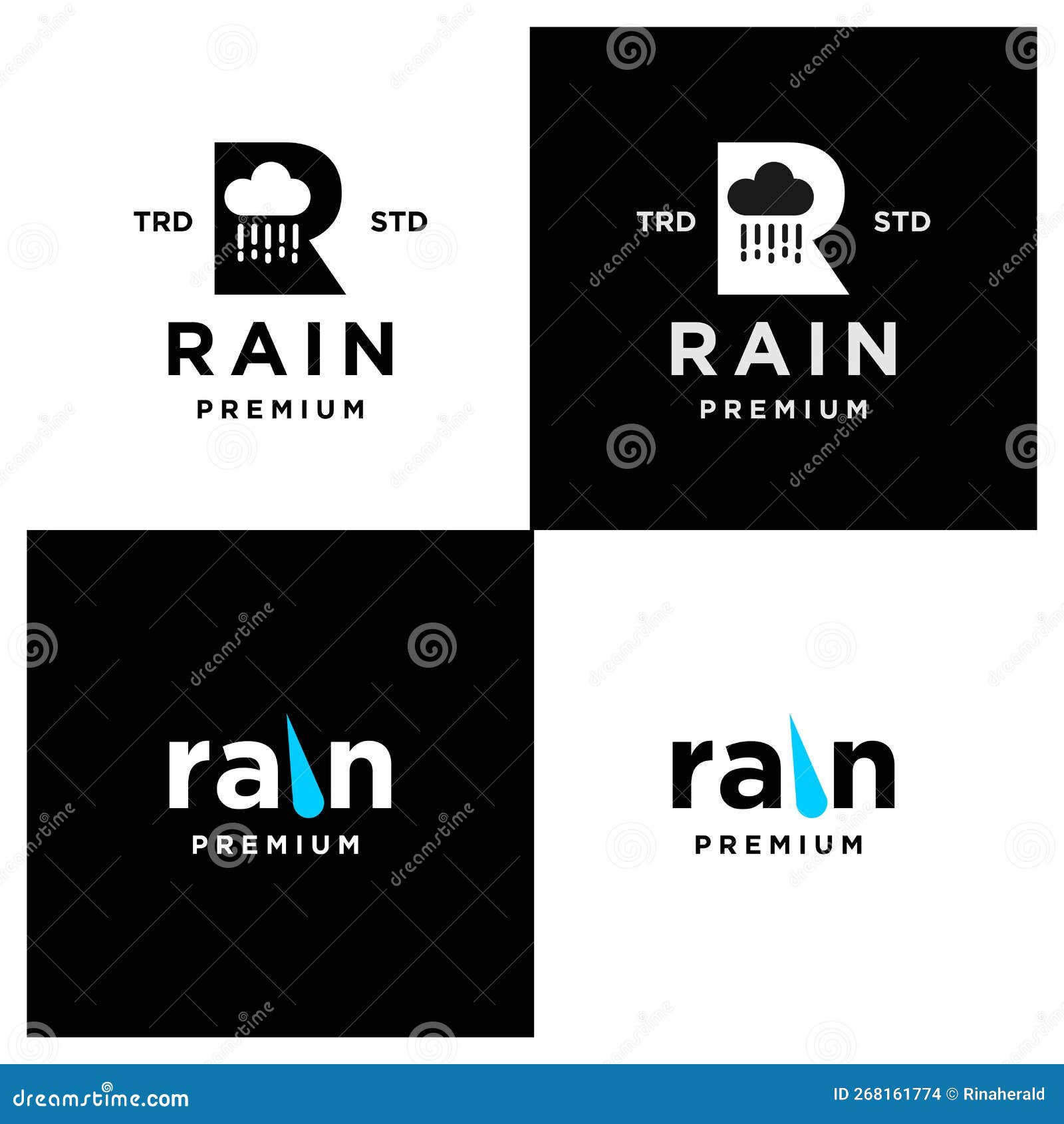 Rain Letter R Logo Icon Design Modern Logo Set Collection Stock ...