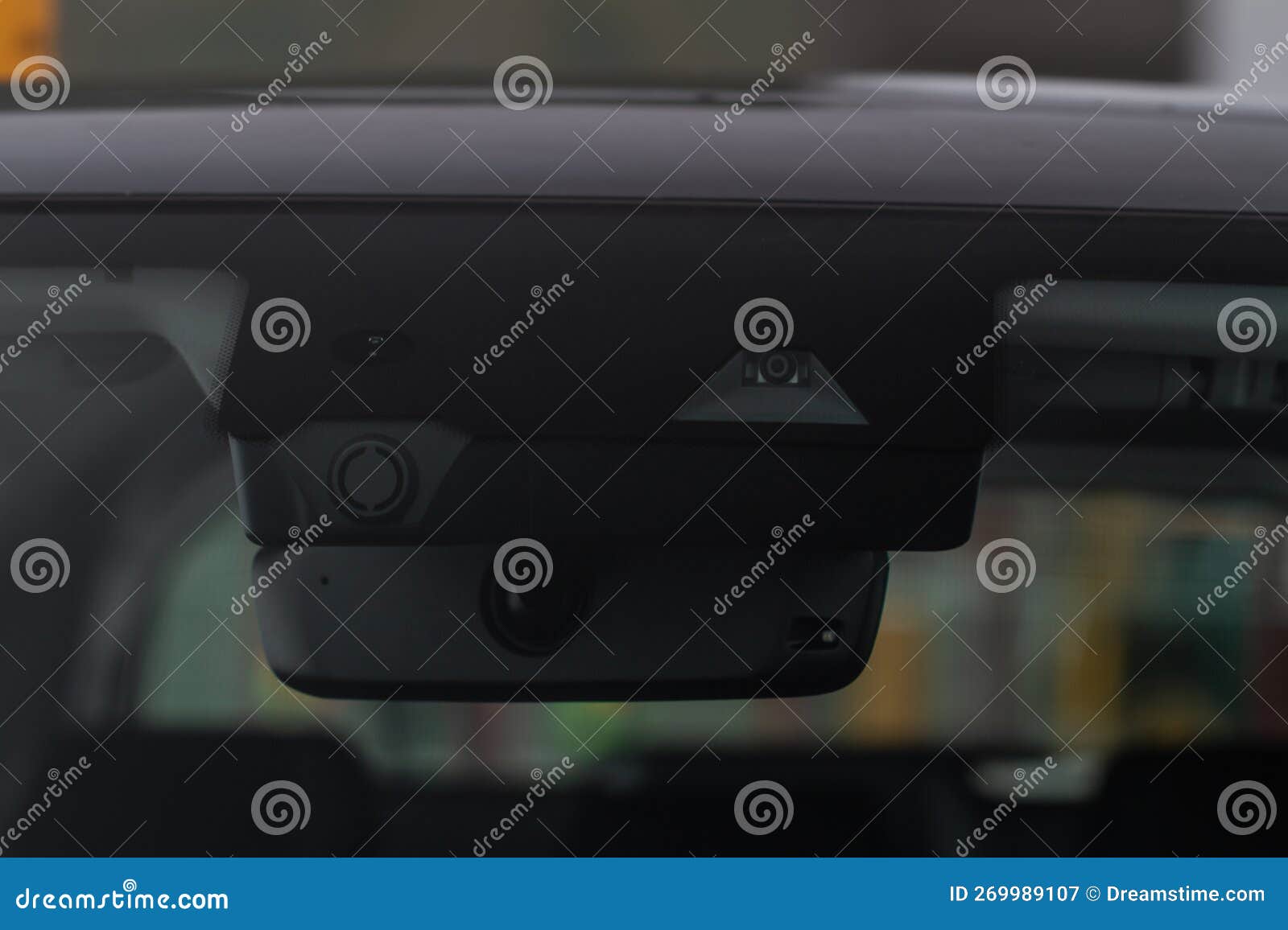 Rain and Light Sensor on the Windshield of the Car. Stock Image - Image ...