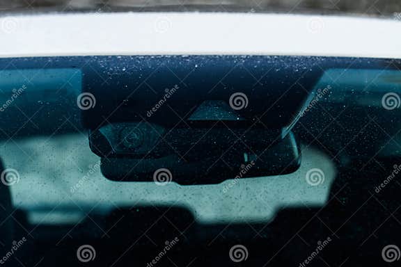 Rain and Light Sensor on the Windshield Stock Image - Image of drive ...