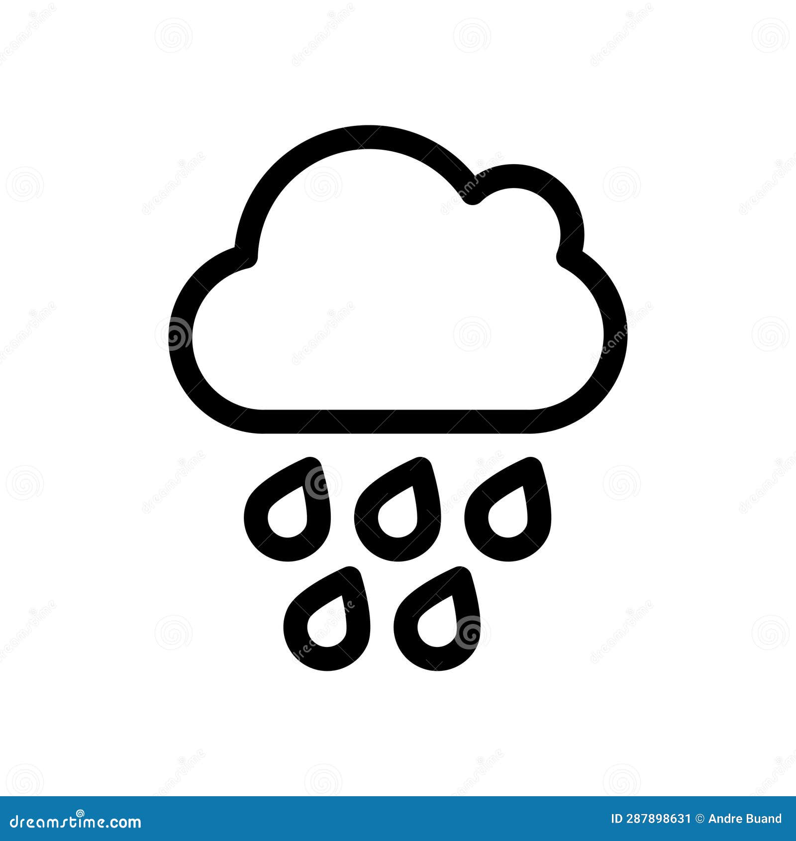 Rain Line Icon Illustration Vector Graphic Stock Vector - Illustration ...
