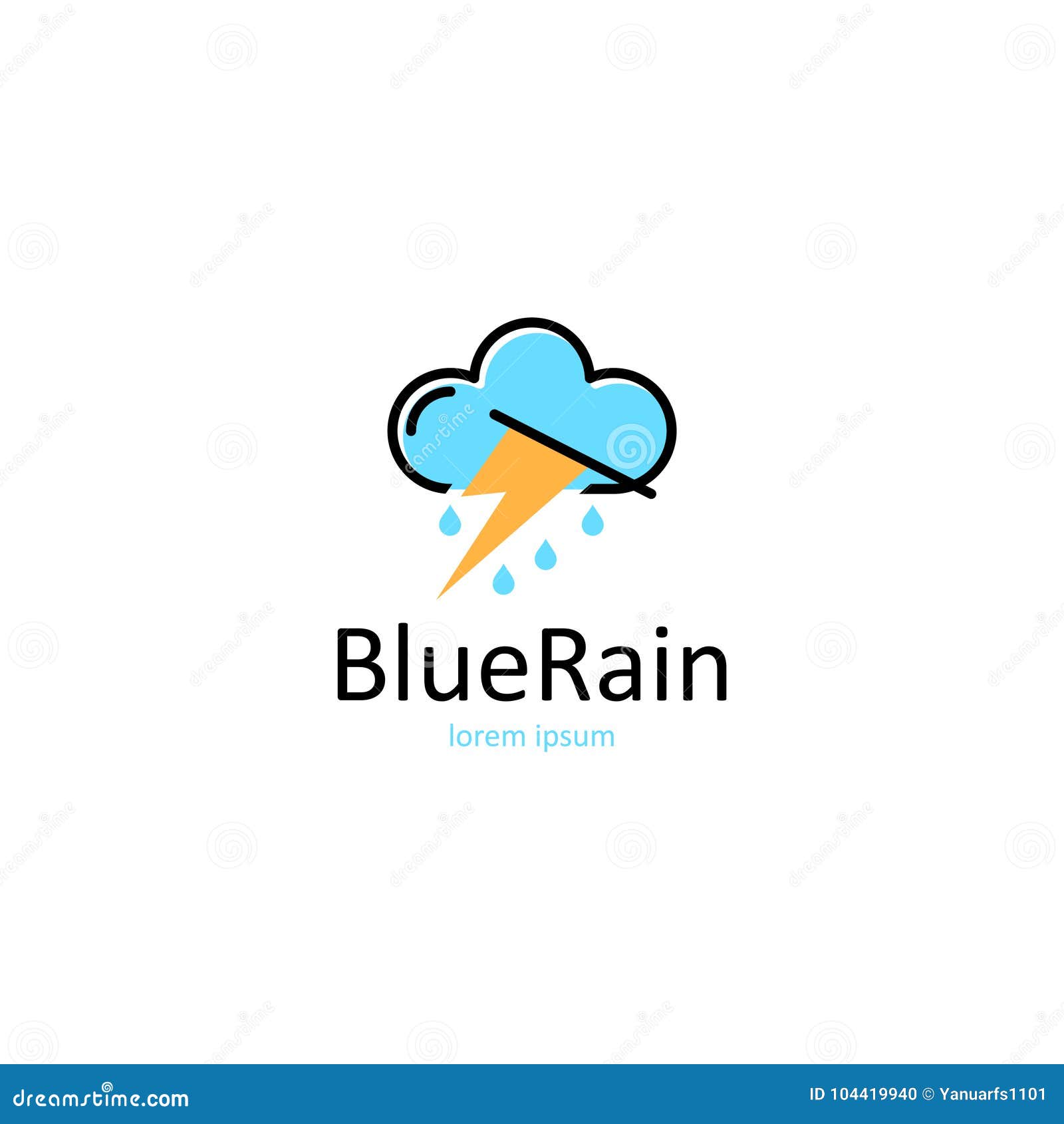 Rain Logo Vector Art. Template. Business Stock Illustration ...