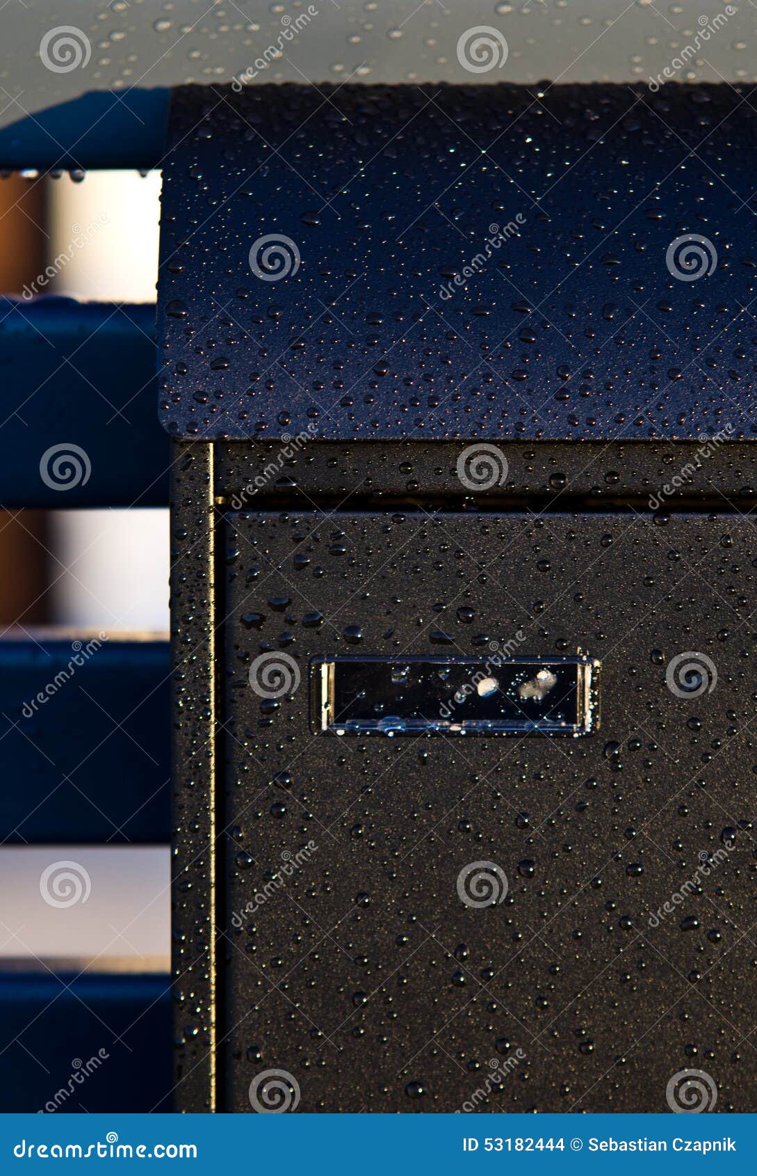Rain on modern mailbox stock photo. Image of mail, modern - 53182444