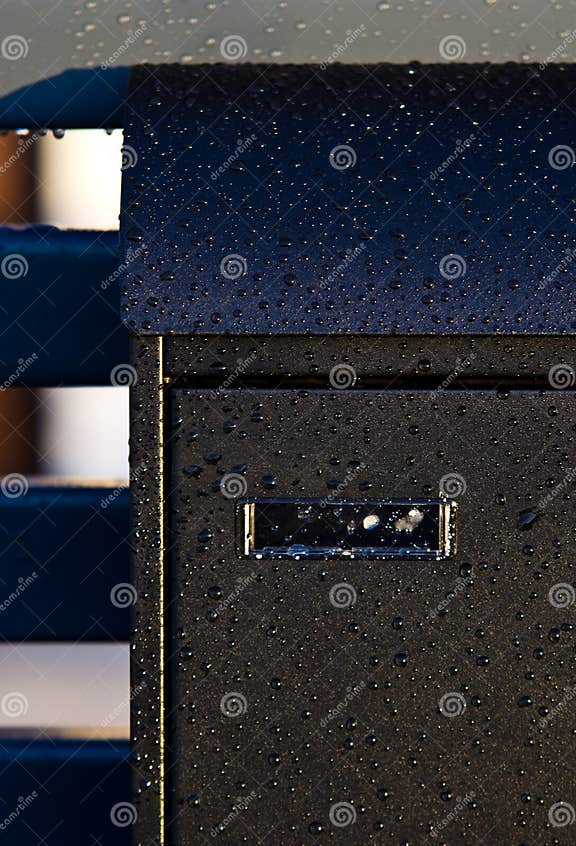 Rain on modern mailbox stock photo. Image of mail, modern - 53182444