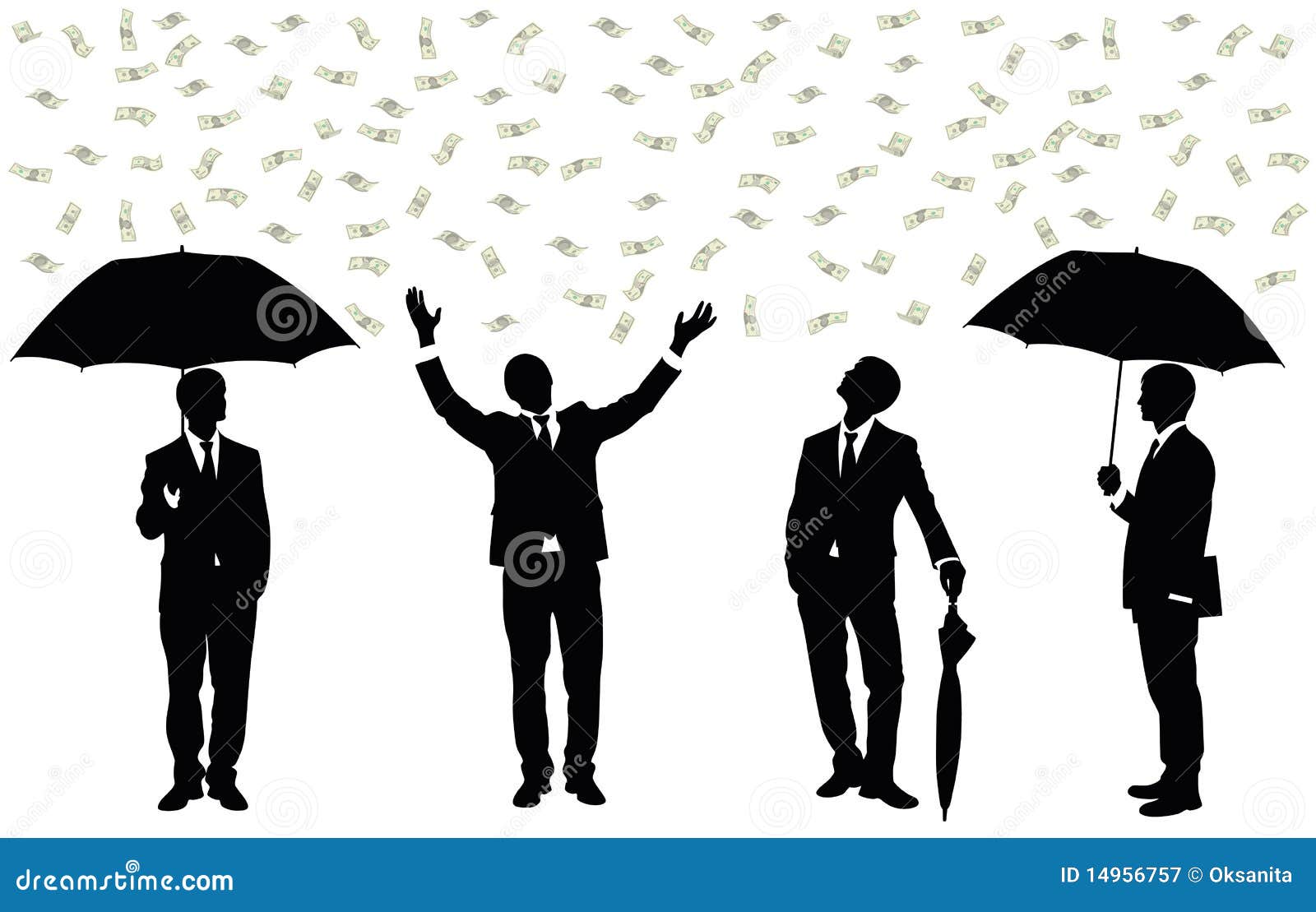 Rain of money. stock vector. Illustration of people, collar - 14956757
