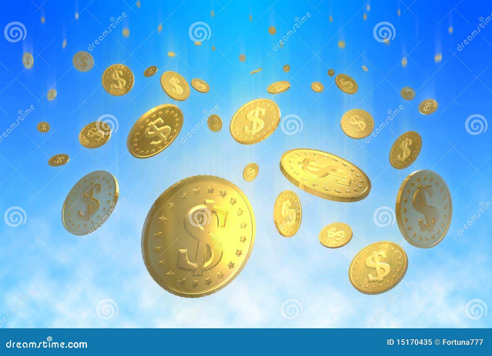 Rain of money stock illustration. Illustration of rain - 15170435