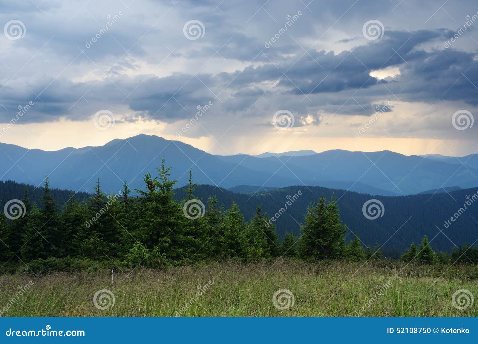 Rain in the mountains stock photo. Image of wonderful - 52108750