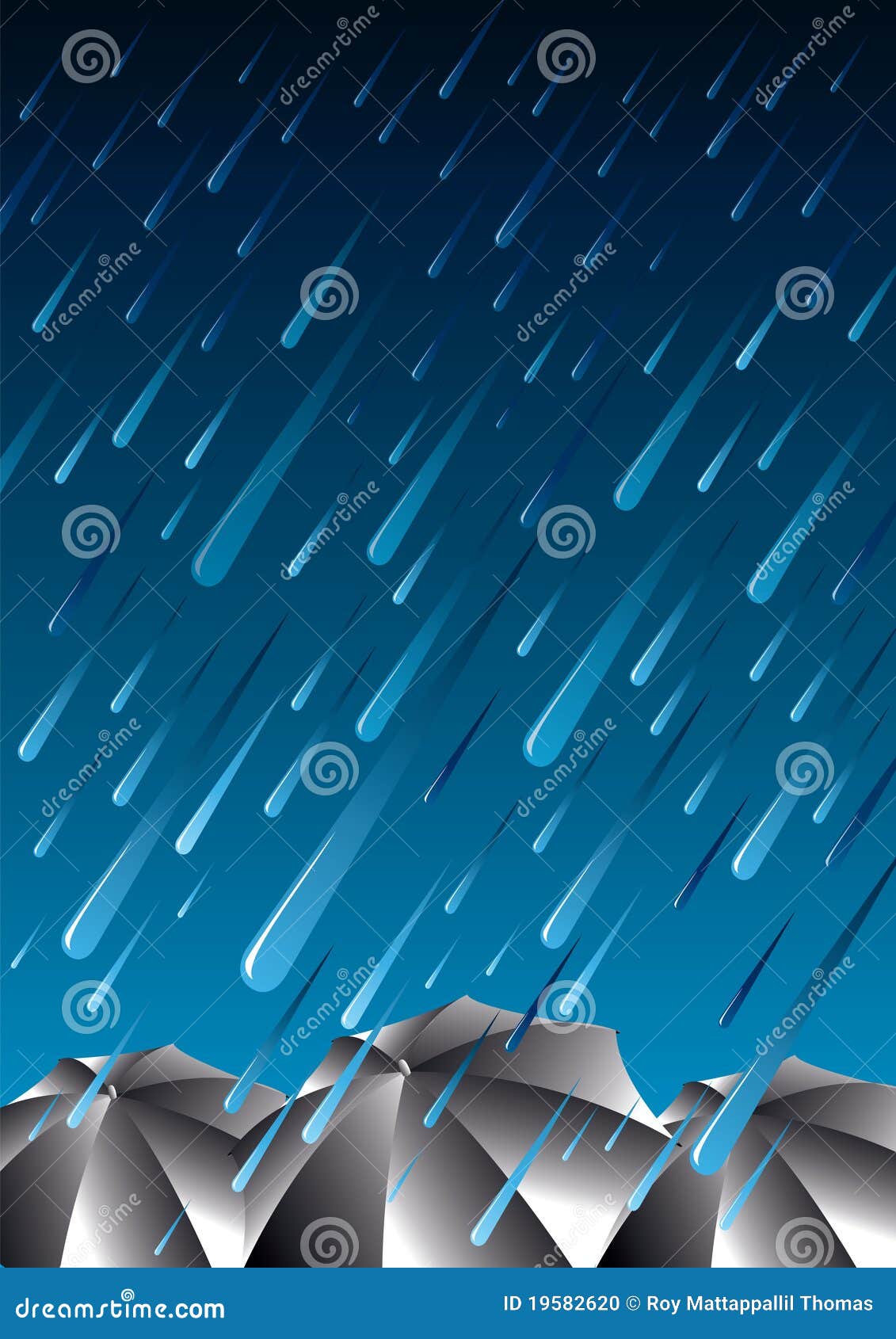 Rain at night stock vector. Illustration of nature, water - 19582620