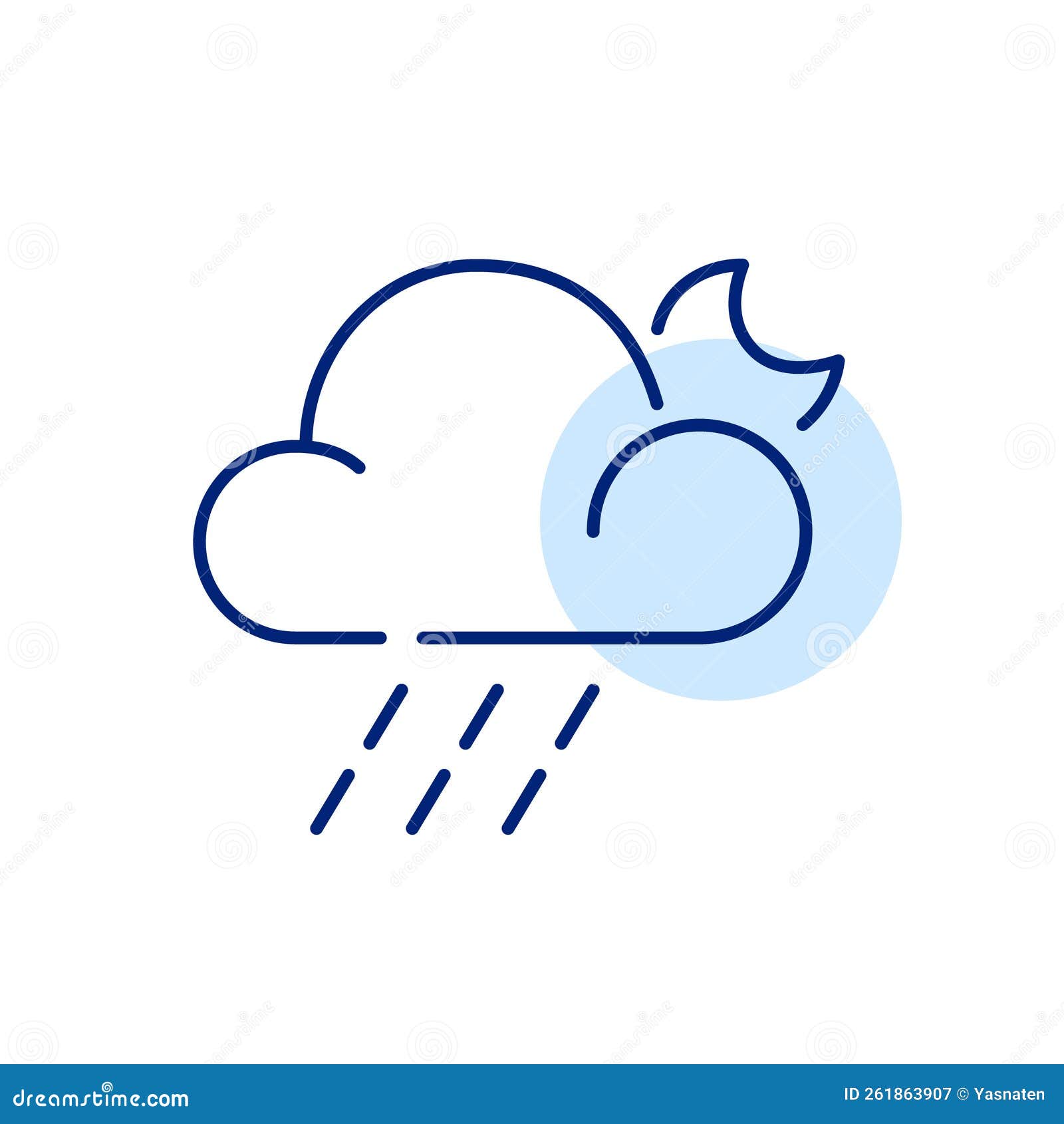 Rain at Night. Weather Forecast. Pixel Perfect, Editable Stroke Line ...