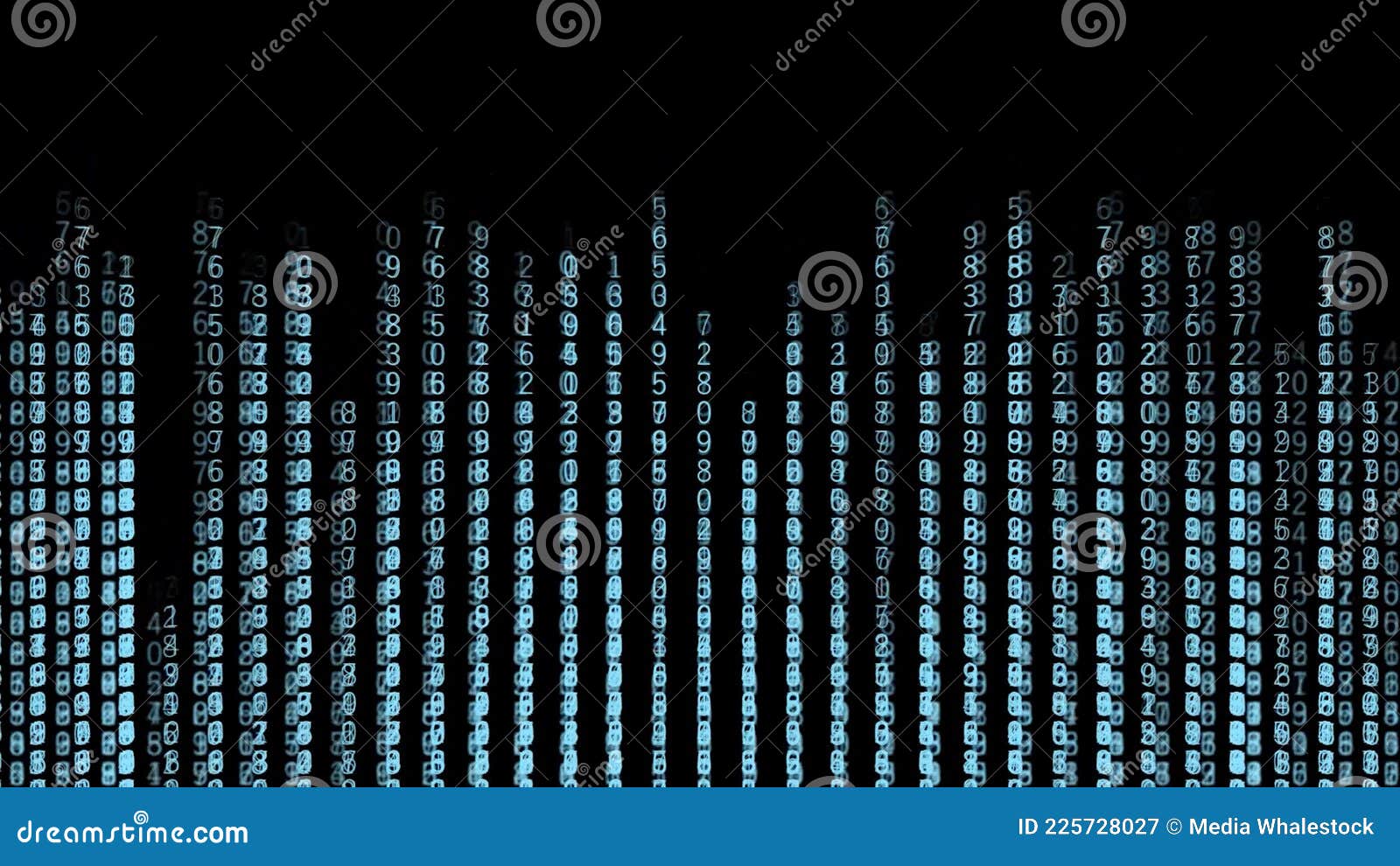 Rain of Numbers in Computer. Motion. Beautiful Hacker Background with ...