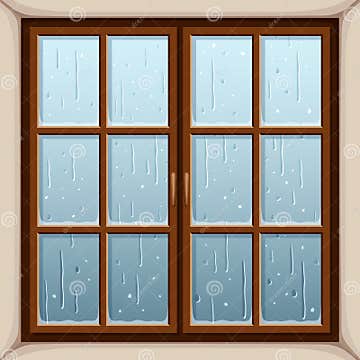 Rain Outside the Window. Vector Illustration. Stock Vector ...