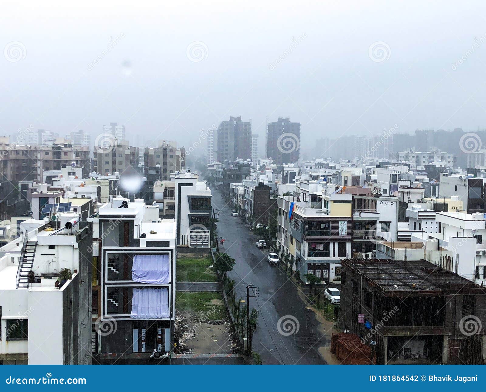 Rain Over City View in India. City Scape Stock Photo - Image of cloudy ...