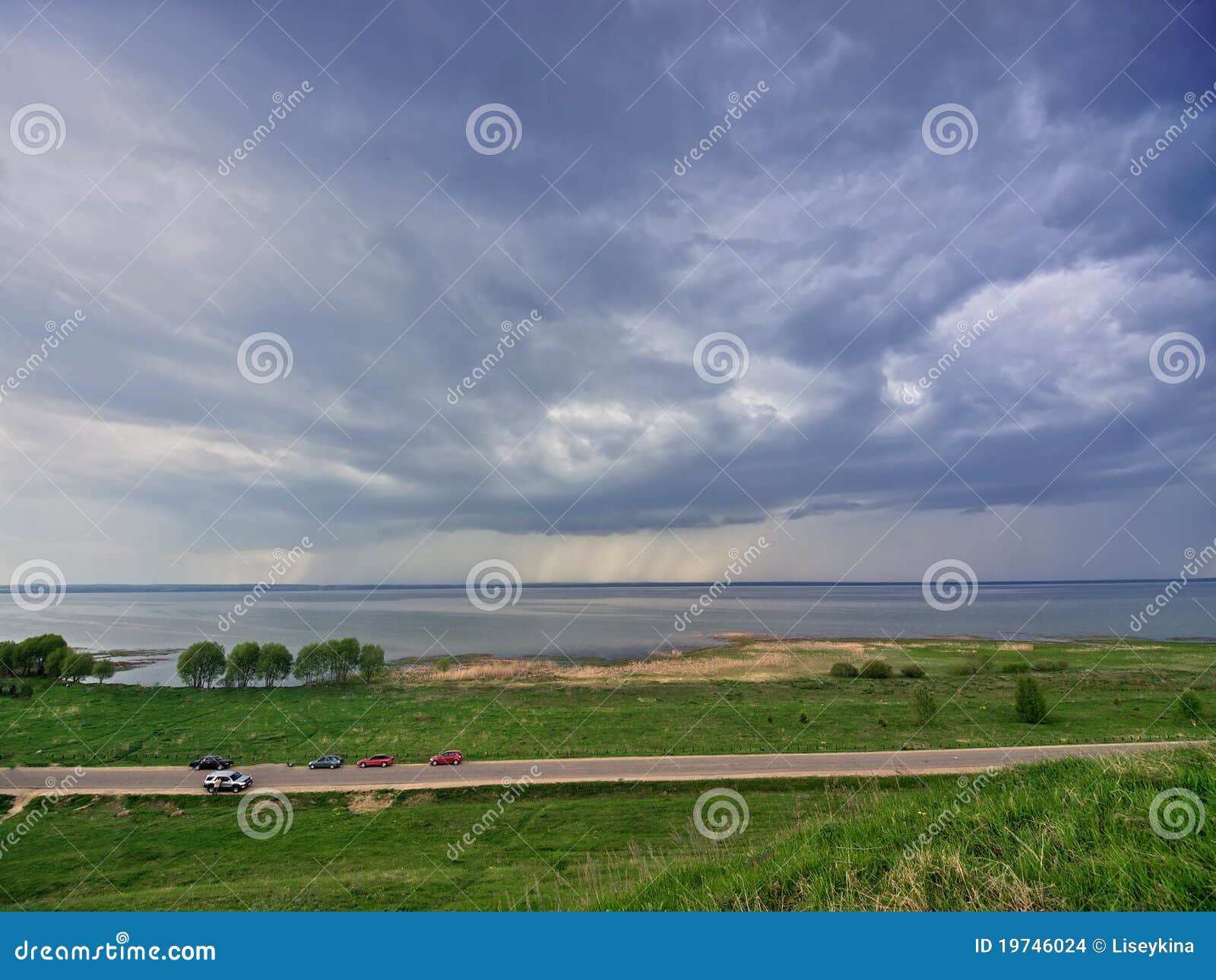 Rain over lake stock photo. Image of overcast, pereslavl - 19746024