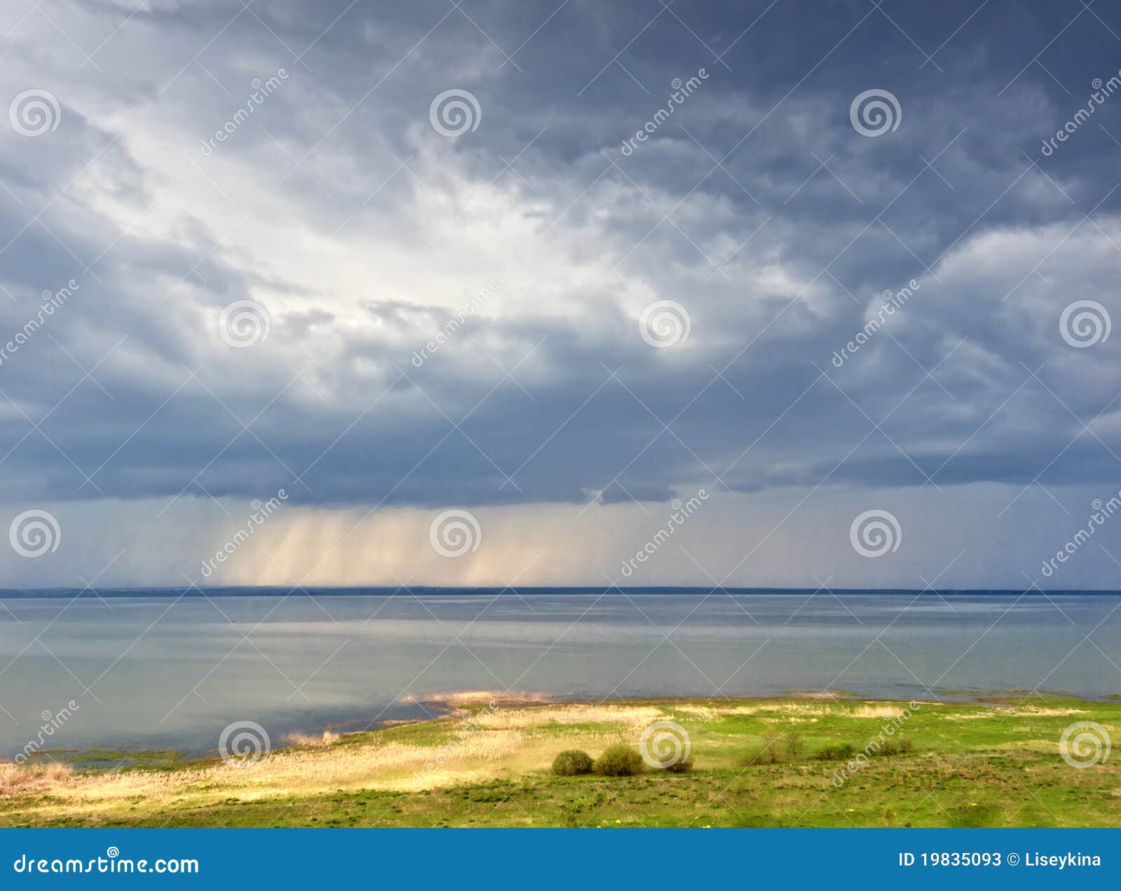 Rain over lake stock image. Image of blue, outdoor, russia - 19835093
