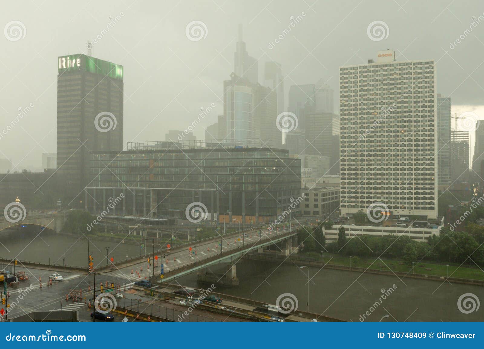 Rain over Philadelphia editorial stock image. Image of america - 130748409