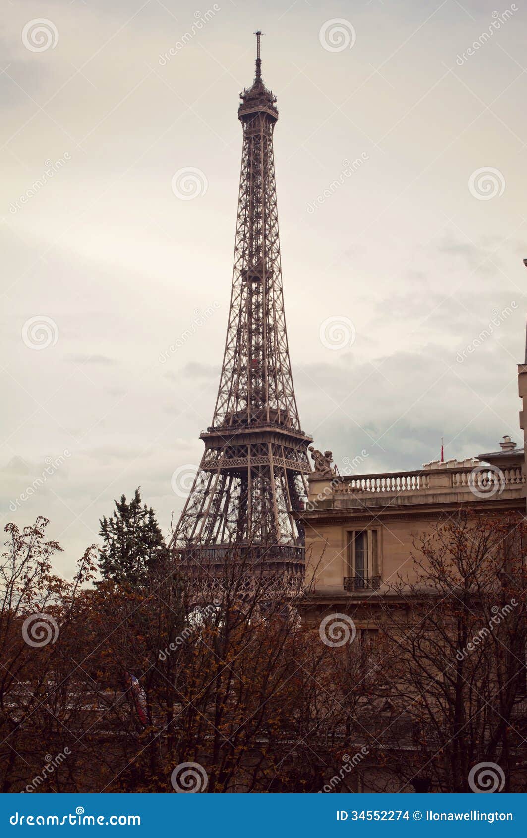 Rain in Paris stock photo. Image of destination, garden - 34552274