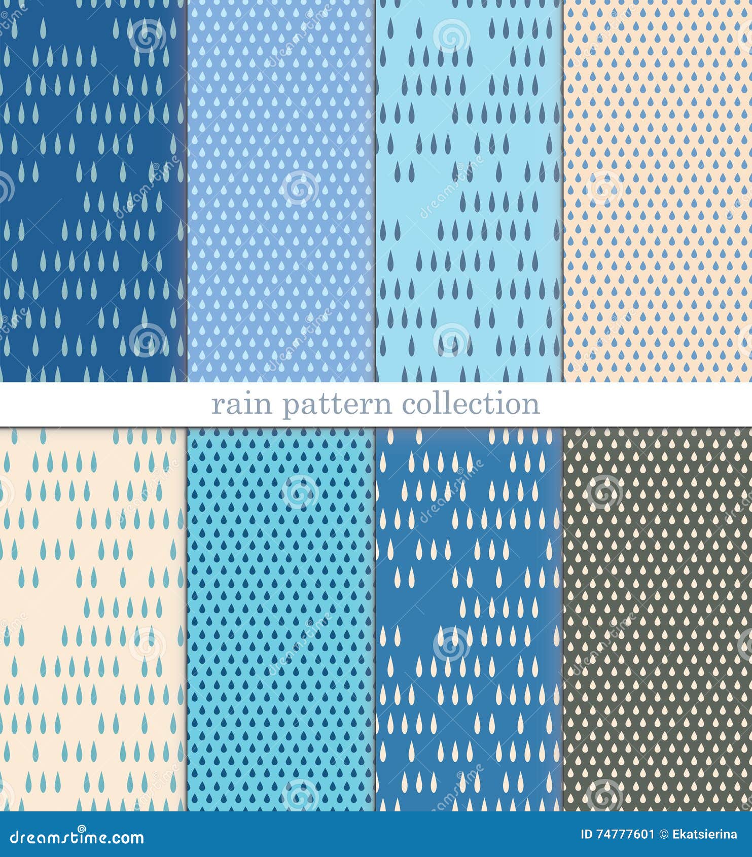 Rain pattern collection stock vector. Illustration of background - 74777601