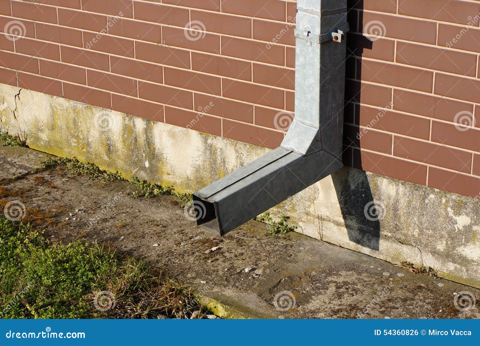 Rain pipe stock photo. Image of pipe, brick, wall, rain - 54360826