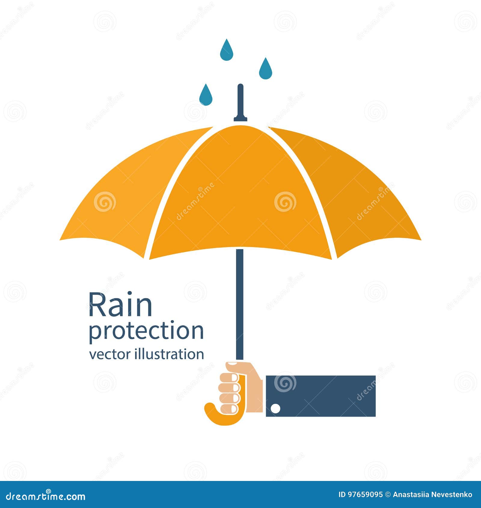 Rain protection vector stock vector. Illustration of hand - 97659095
