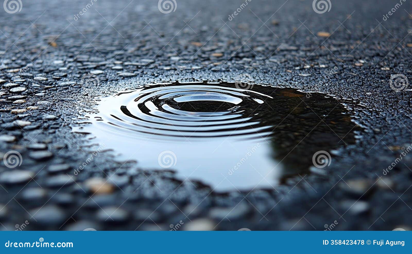 Rain Puddle Ripples Asphalt Background Texture Stock Illustration ...