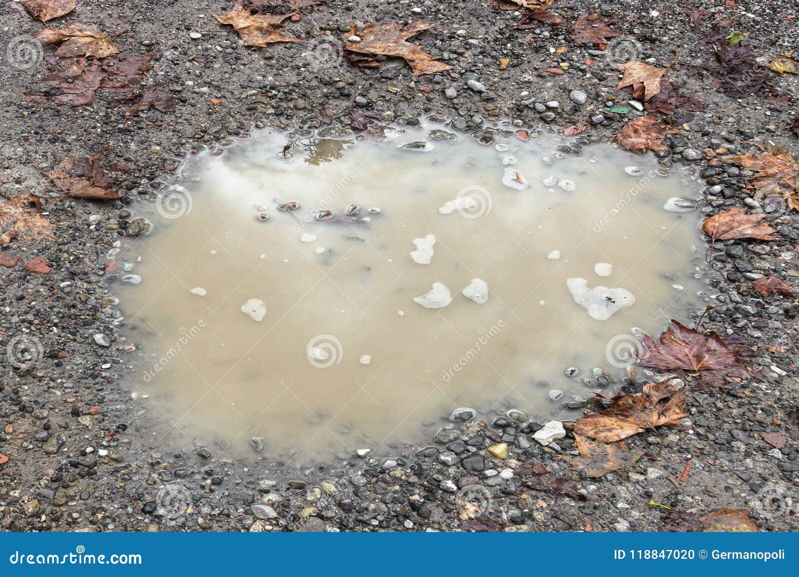 Rain puddle stock photo. Image of large, dirt, outdoor - 118847020