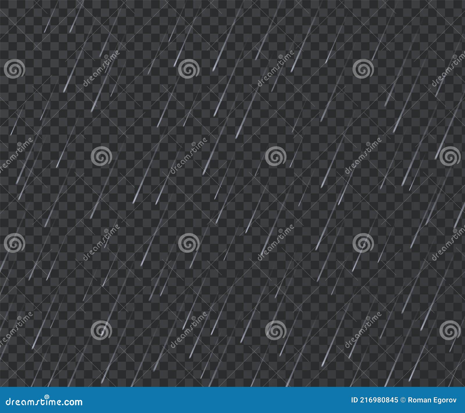 Rain. Realistic Rainy Texture. Falling Water Drops on Transparent ...